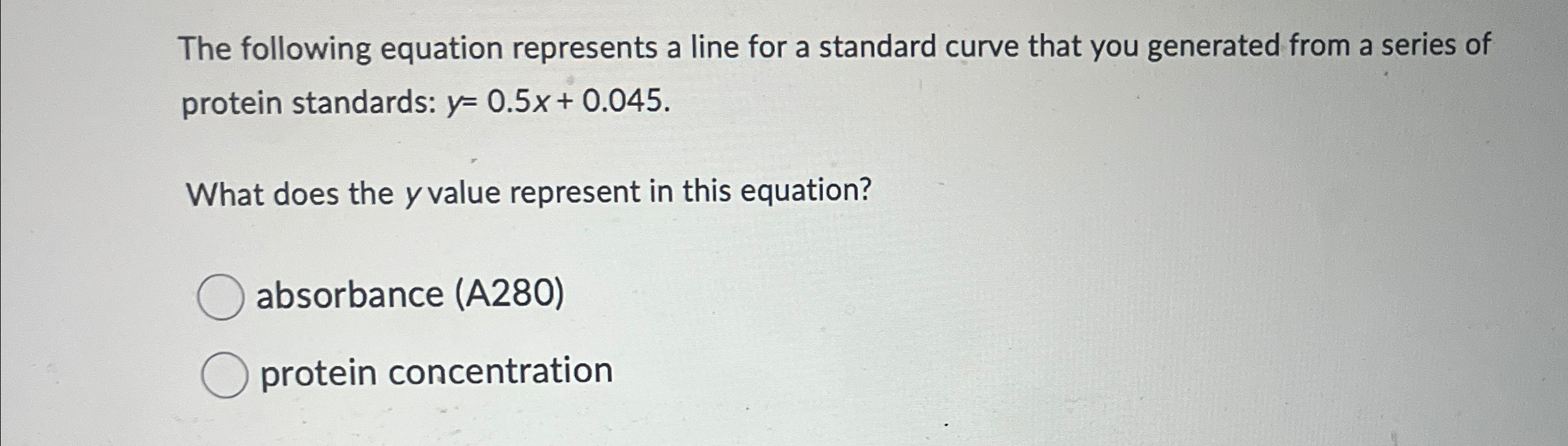 Solved The following equation represents a line for a | Chegg.com
