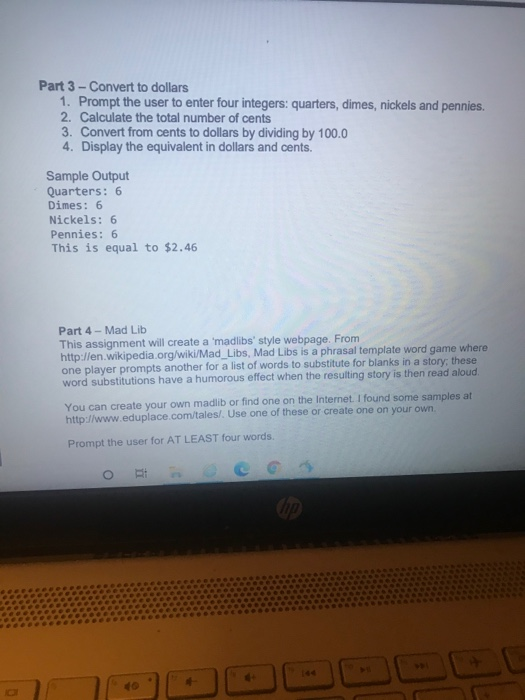 Solved Lab 2 Objective Work with basic input commands. Work | Chegg.com