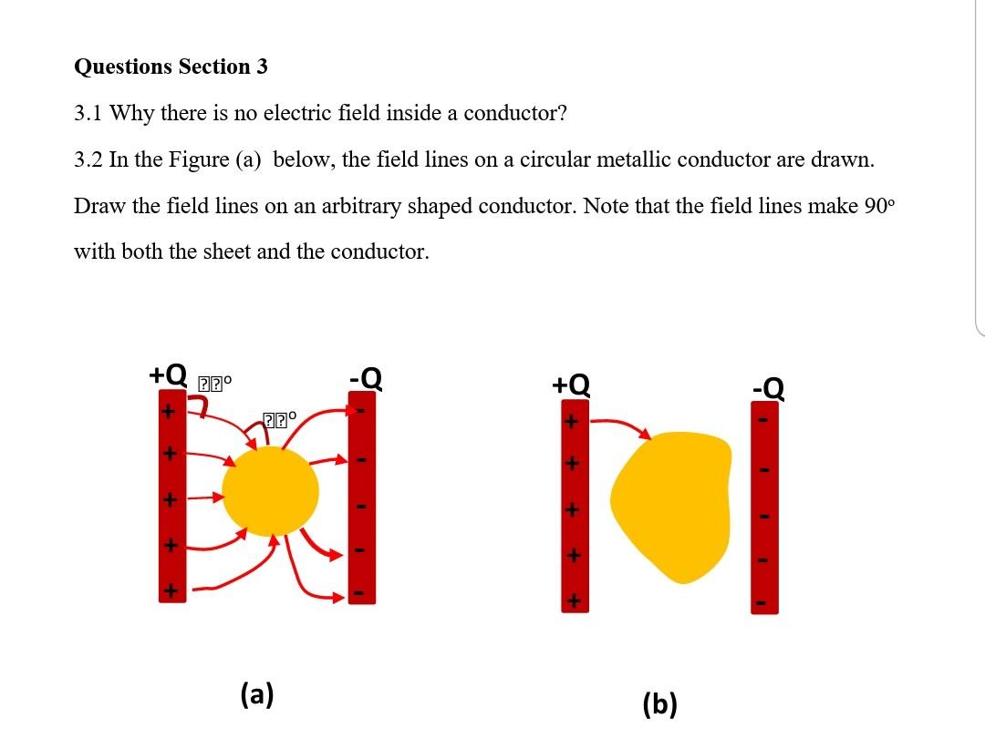 Solved Questions Section 3 3.1 Why there is no electric | Chegg.com