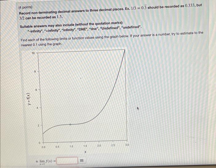 Solved (4 points) Record non-terminating decimal answers to | Chegg.com