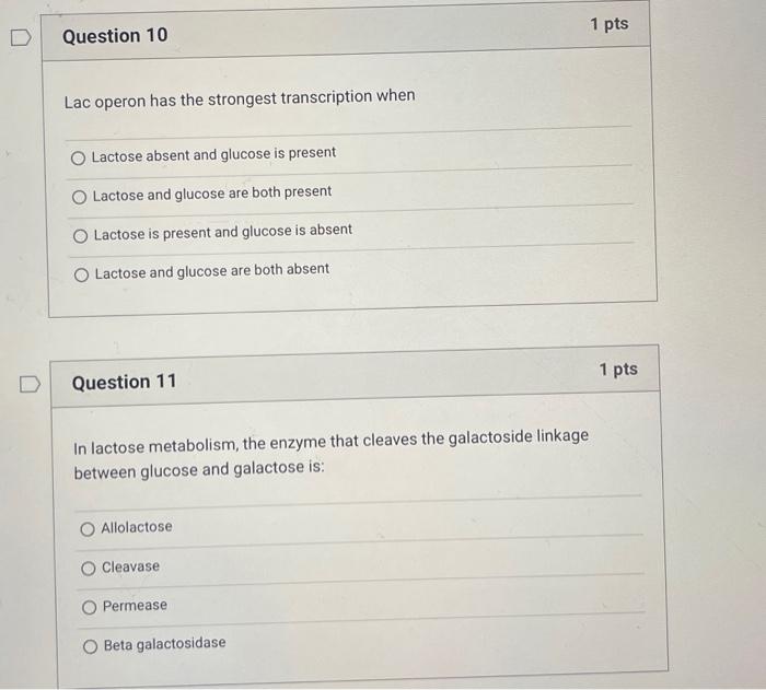 Solved Lac operon has the strongest transcription when | Chegg.com