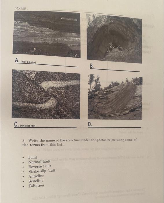 Solved 3. Write the name of the structure under the photos | Chegg.com