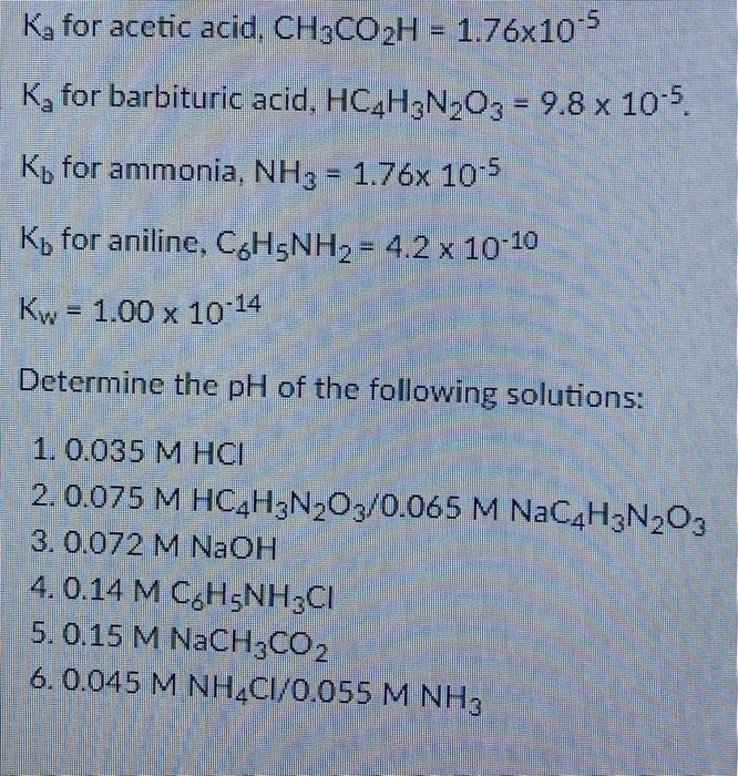 Solved Ka for acetic acid, CH3CO2H = 1.76x10-5 Ką for | Chegg.com