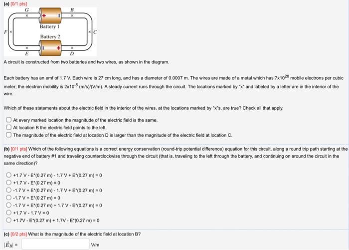 Solved (a) toov1 ntsl A circuit is constructed from two | Chegg.com