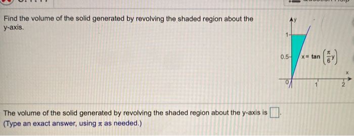 Solved Find the volume of the solid generated by revolving | Chegg.com
