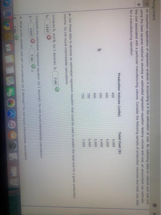 Solved Assignment An important application of regression | Chegg.com