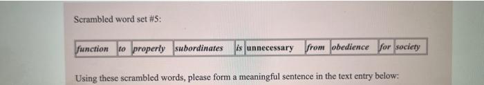 Scrambled word set \#5: Using these scrambled words, | Chegg.com