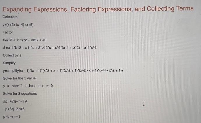 Expanding Expressions, Factoring Expressions, and | Chegg.com