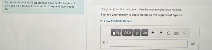 Two level sections of 35−m stations have center | Chegg.com