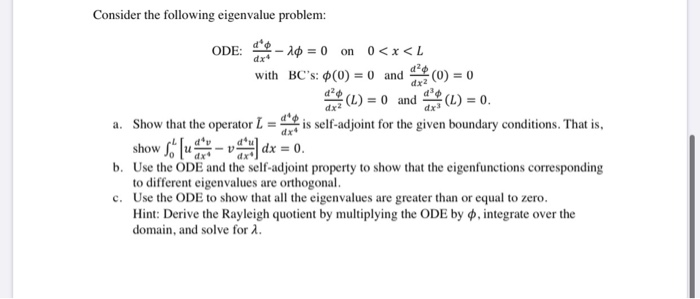 Consider the following eigenvalue problem: ODE: 8-10 | Chegg.com