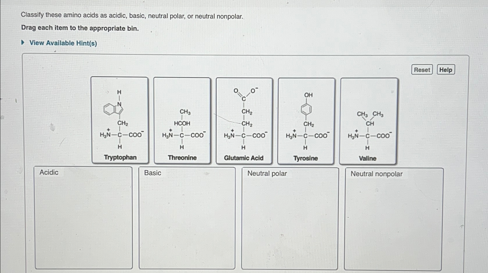Classify these amino acids as acidic, basic, neutral | Chegg.com