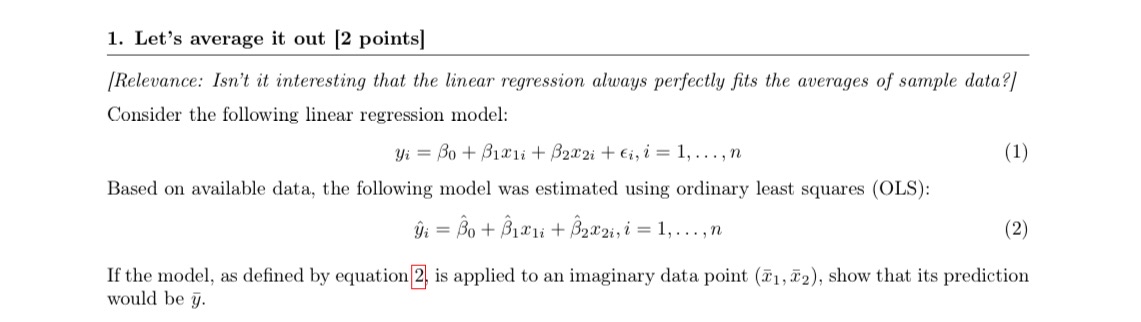 Solved Consider the following linear regression model: yi | Chegg.com