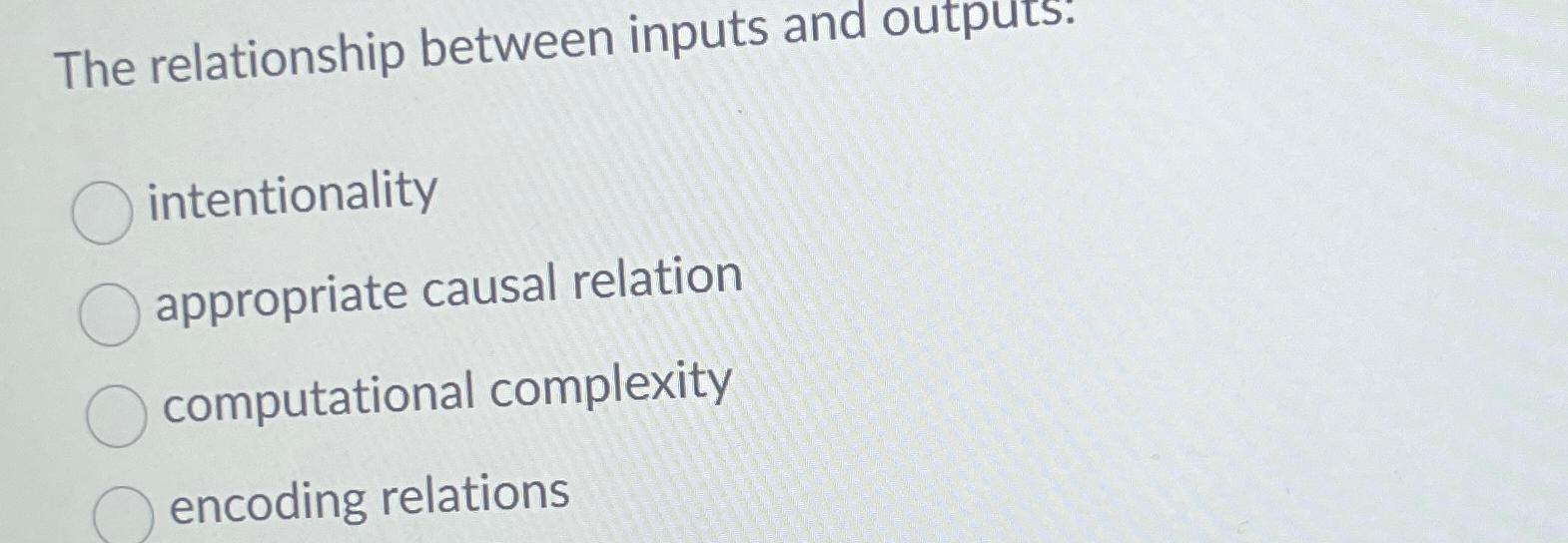 Solved The relationship between inputs and | Chegg.com