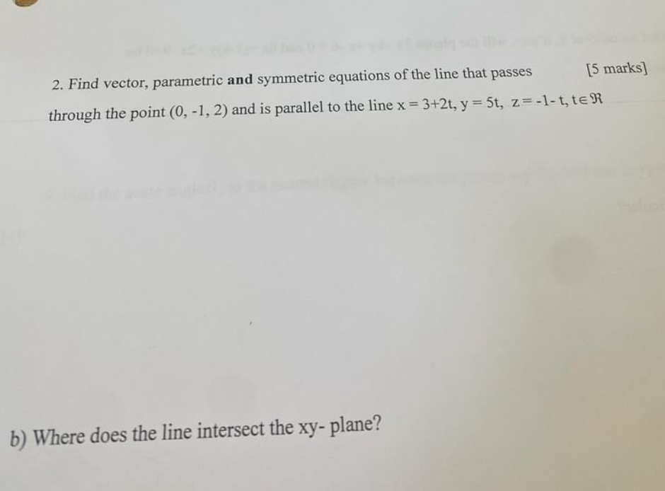 Solved Find Vector Parametric And Symmetric Equations Of