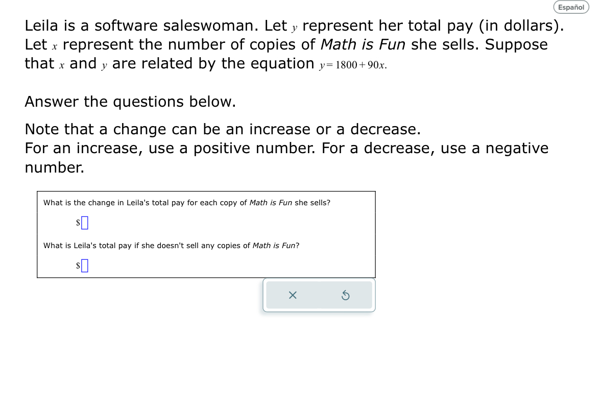Solved EspañolLeila is a software saleswoman. Let y | Chegg.com