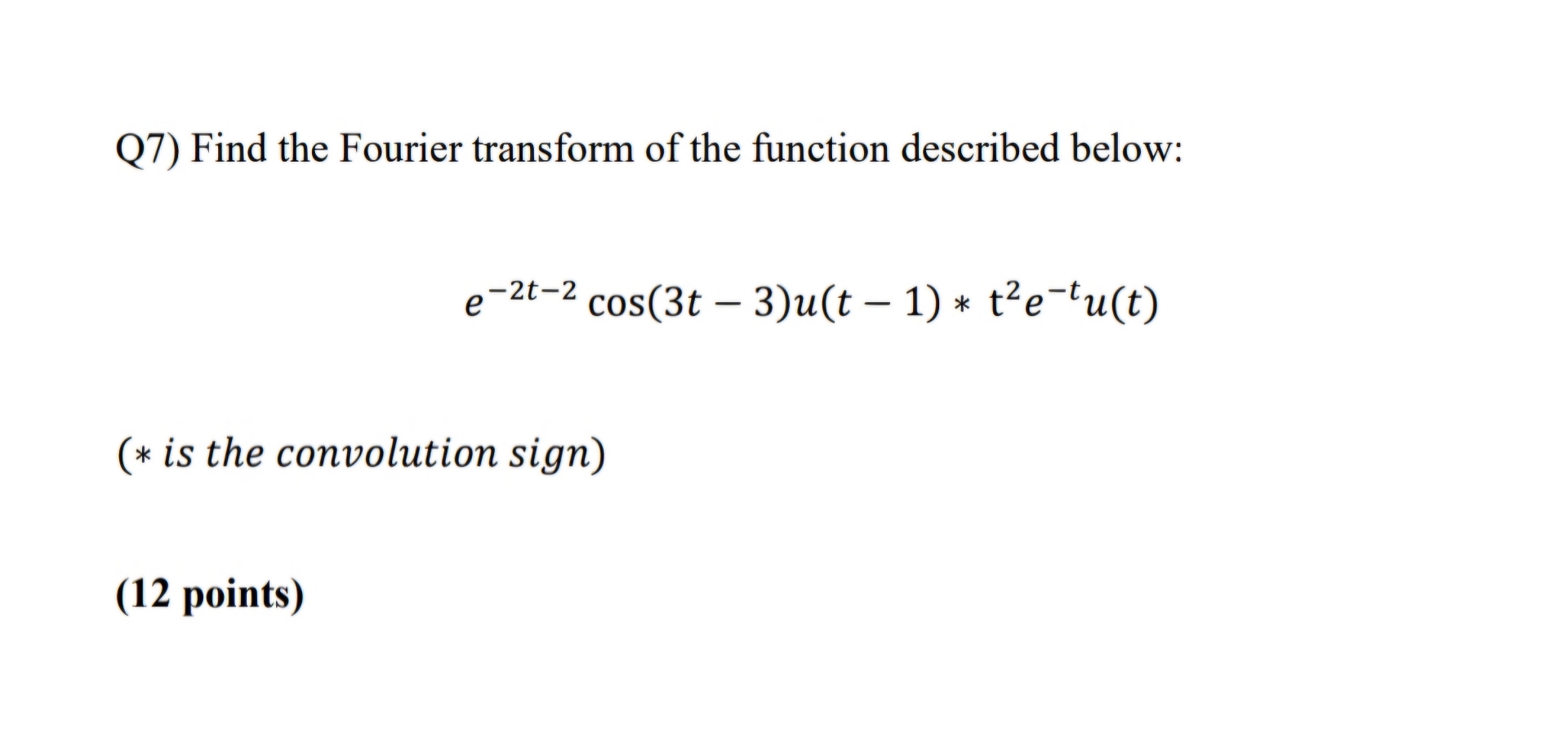Solved Q7) ﻿Find the Fourier transform of the function | Chegg.com
