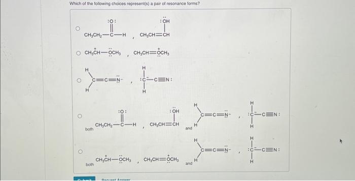 Solved Which of the following choices represent(s) a pair of | Chegg.com