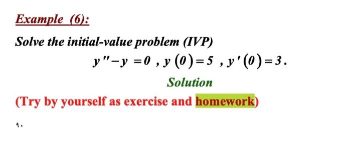 Solved Example (25): Solve the initial-value problem (IVP) | Chegg.com