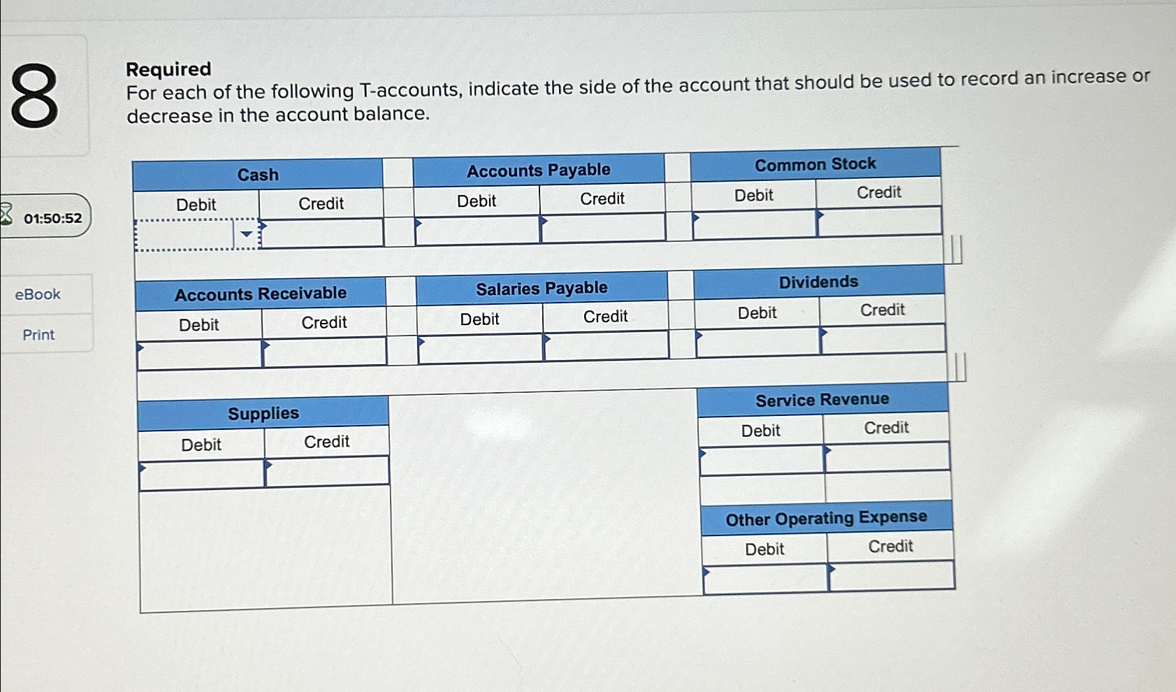 Solved RequiredFor each of the following T-accounts, | Chegg.com
