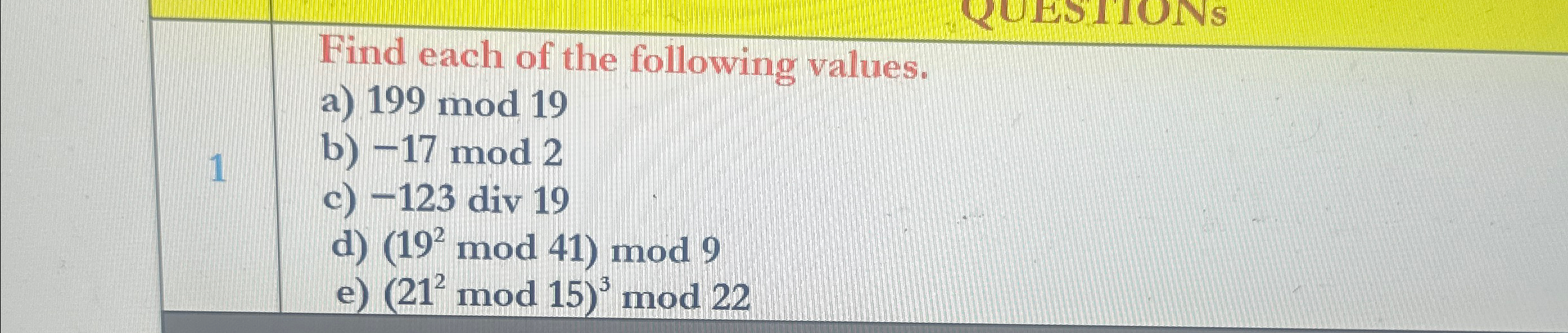 Solved Find each of the following | Chegg.com