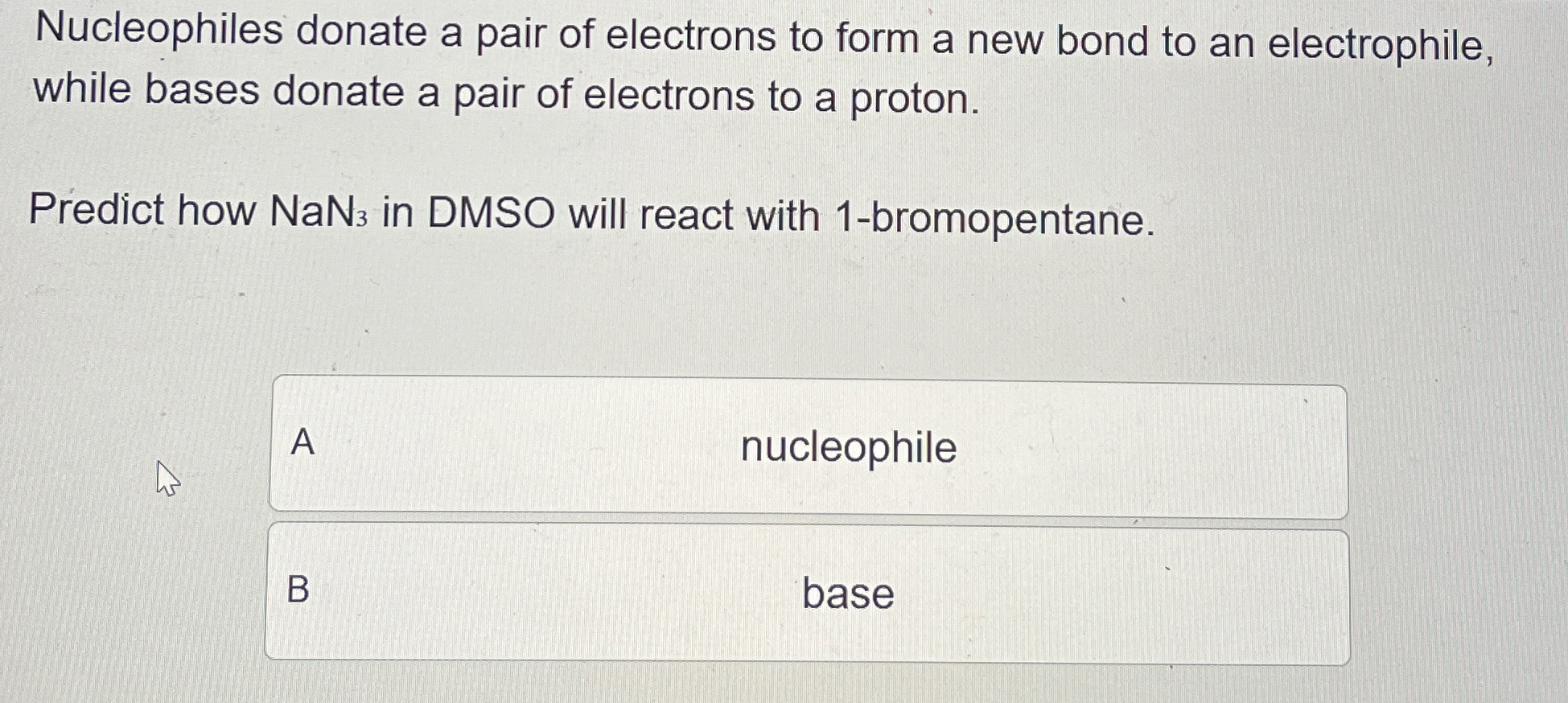 Solved Nucleophiles donate a pair of electrons to form a new | Chegg.com