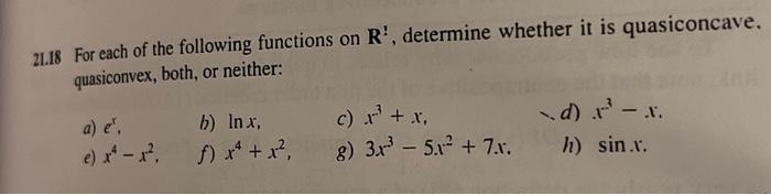 Solved For each of the following functiond on R^1, determine | Chegg.com