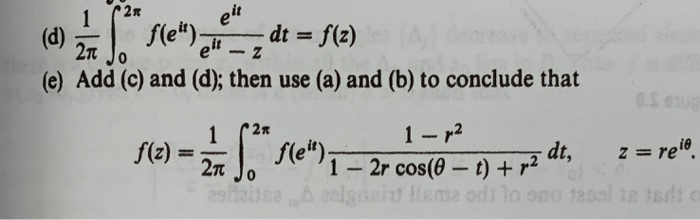 Solved The Poisson Kernel* 21. Verify each of the statements | Chegg.com