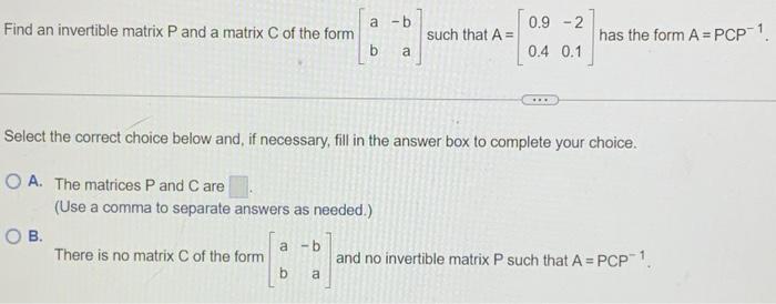 Solved linear algebra find an invertible matrix P and a | Chegg.com