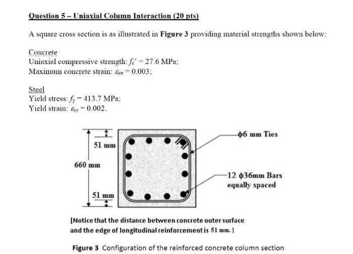Solved Question 5 - Uniaxial Column Interaction (20 pts) A | Chegg.com
