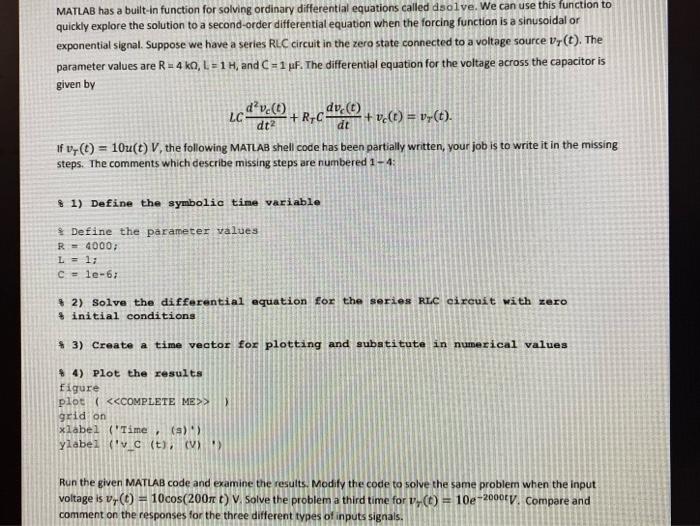Solved If this could be done in matlab and explained that | Chegg.com
