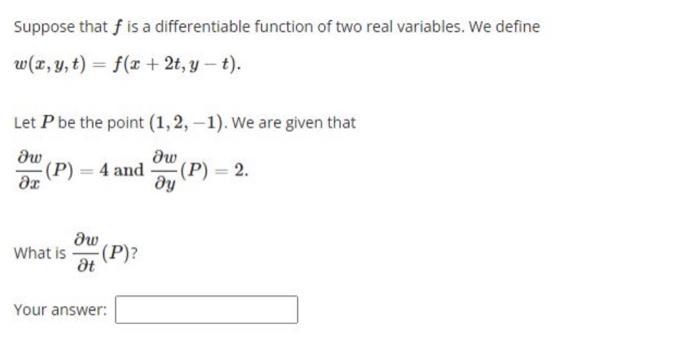 Solved Suppose that f is a differentiable function of two | Chegg.com