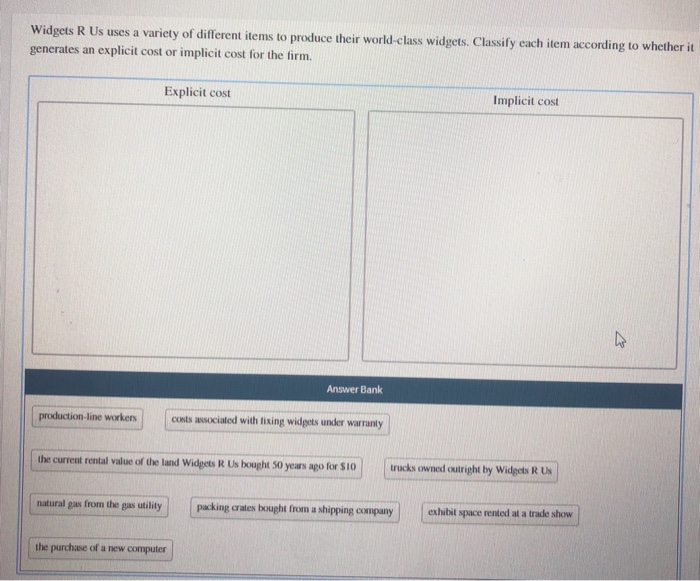 Solved Widgets R Us uses a variety of different items to | Chegg.com