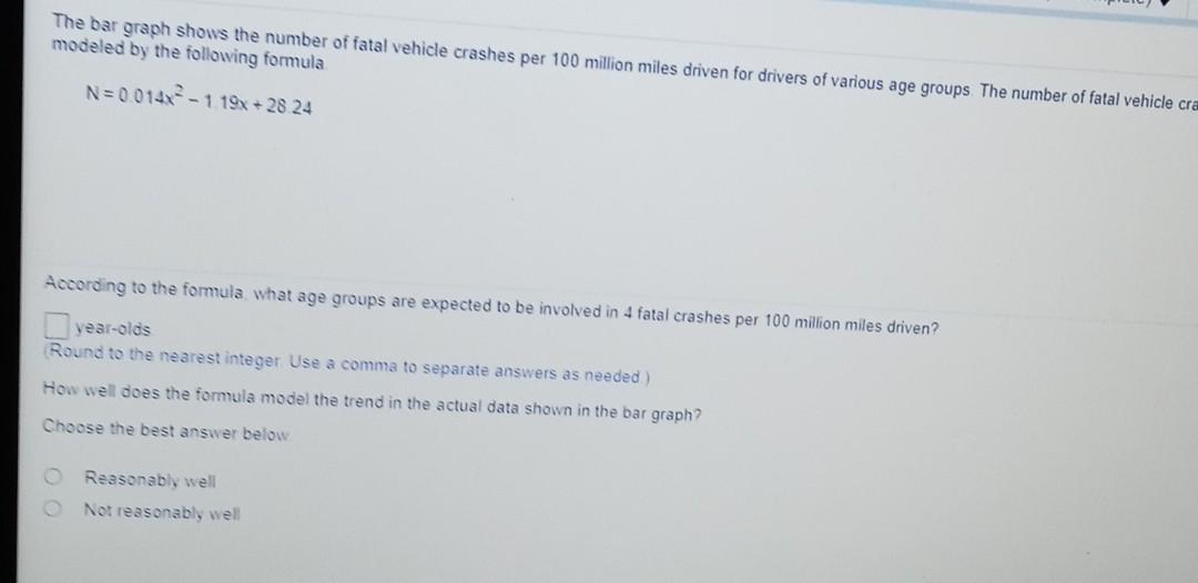 Solved The bar graph shows the number of fatal vehicle | Chegg.com