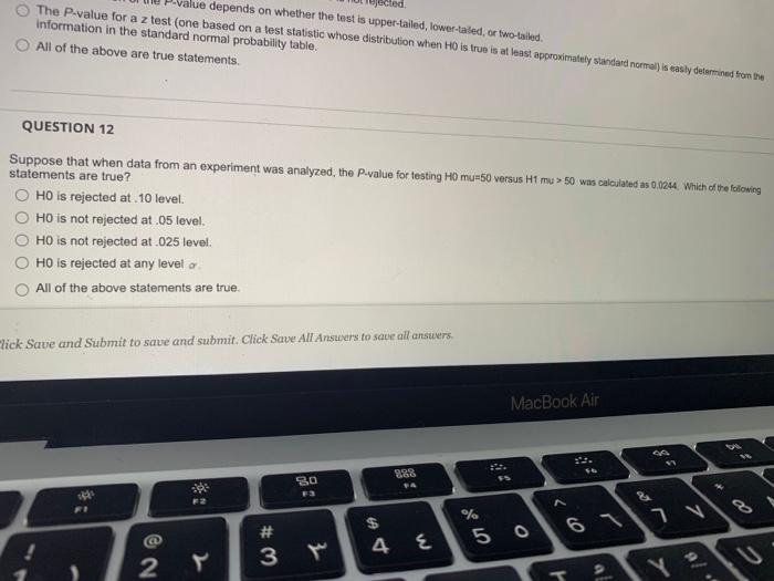 Solved alue depends on whether the test is upper-tailed, | Chegg.com