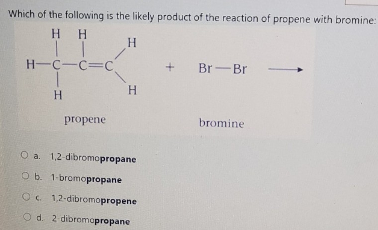 Solved Which of the following is the likely product of the | Chegg.com