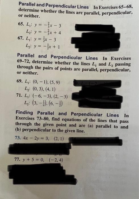 Solved Parallel and Perpendicular Lines In Exercises 65-68, | Chegg.com
