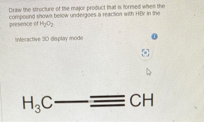 Solved H3C−CHDraw the molecule on the canvas by choosing | Chegg.com