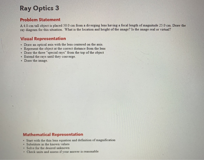 Solved Ray Optics 3 Problem Statement A 4.0-cm tall object | Chegg.com