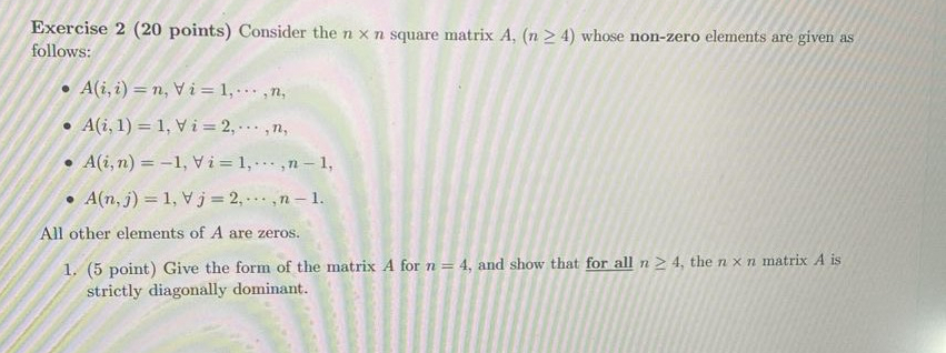 Solved Exercise 2 (20 ﻿points) ﻿Consider the n×n ﻿square | Chegg.com