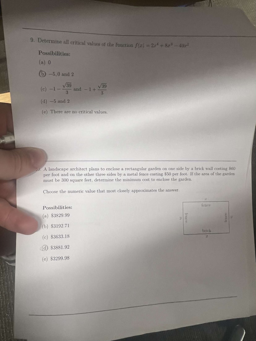 Solved Determine all critical values of the function | Chegg.com