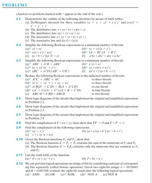 Solved (Answers to problems marked with "appear at the end | Chegg.com