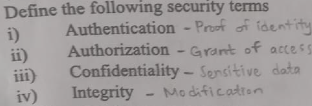 Solved Define the following computer security | Chegg.com