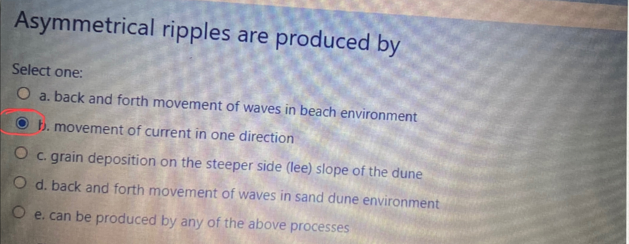 Solved Asymmetrical ripples are produced bySelect one:a. | Chegg.com