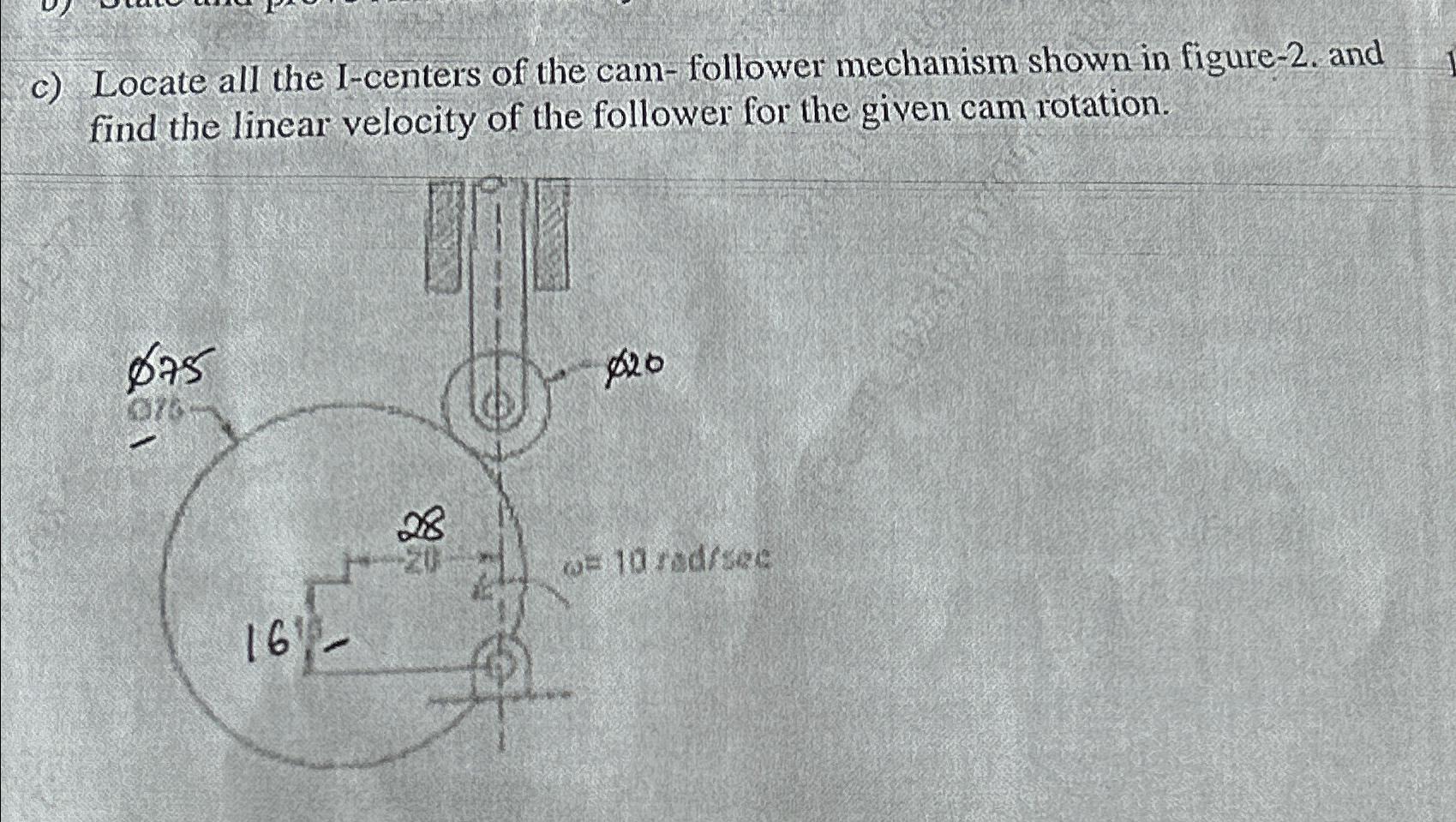 Solved c) ﻿Locate all the I-centers of the cam-follower | Chegg.com