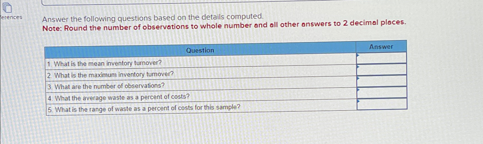 Answer the following questions based on the details | Chegg.com