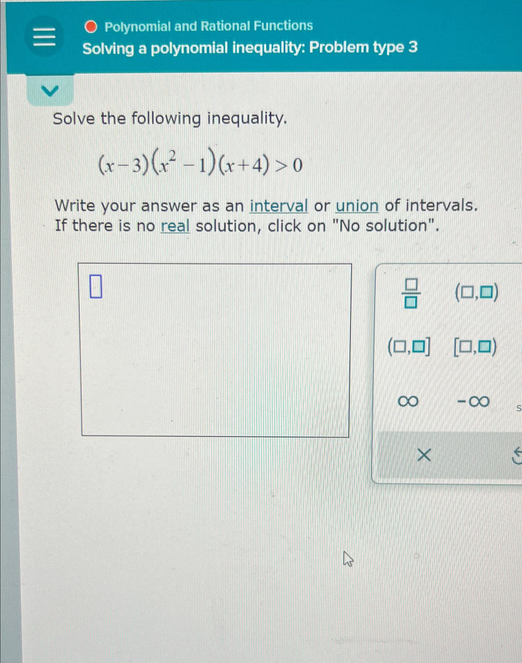 Solved Polynomial and Rational FunctionsSolving a polynomial | Chegg.com