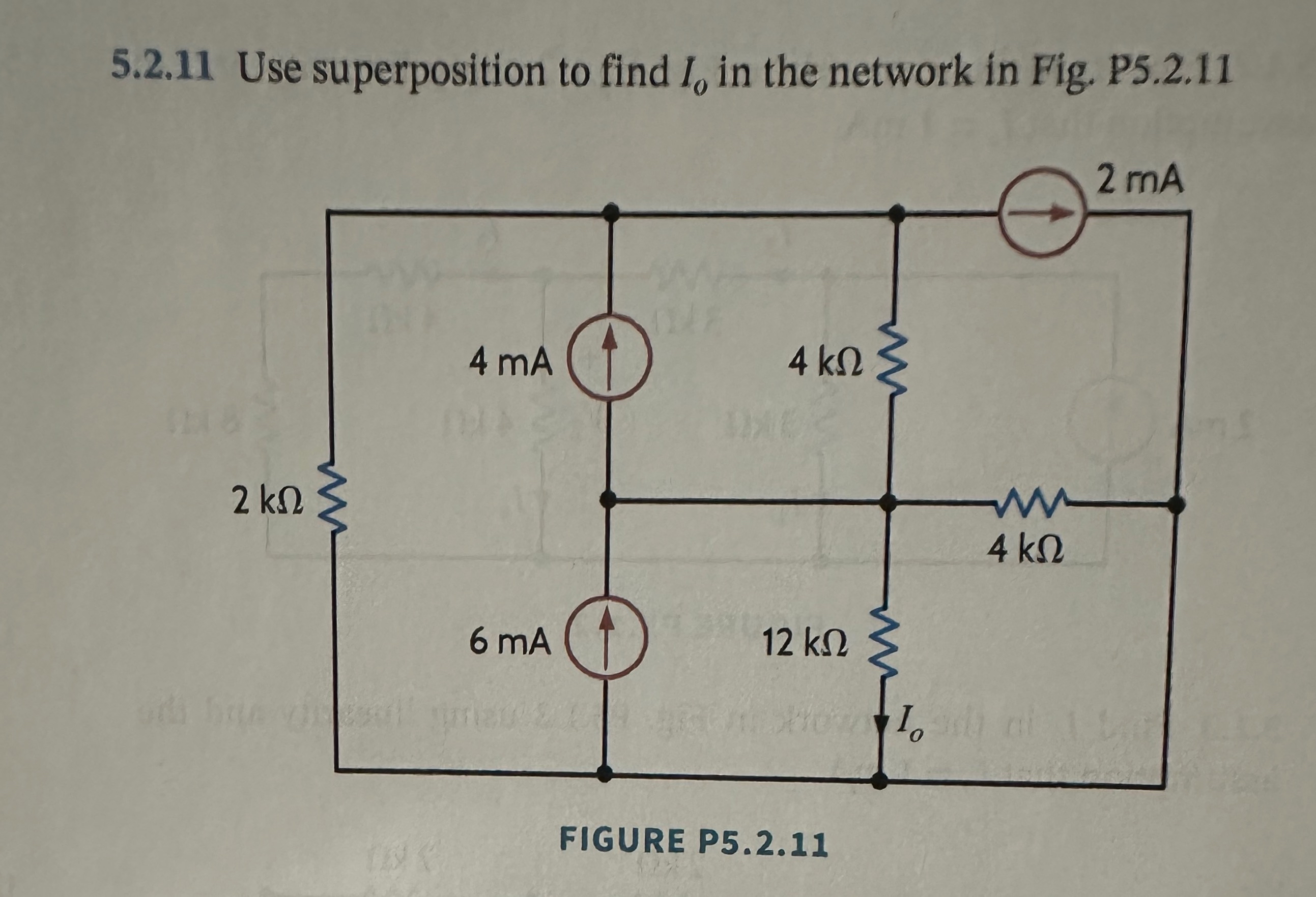 Solved 5.2.11 ﻿Use superposition to find I0 ﻿in the network | Chegg.com