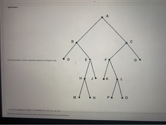 Solved QUESTIONS А B С Find the preorder, inorder, postorder | Chegg.com