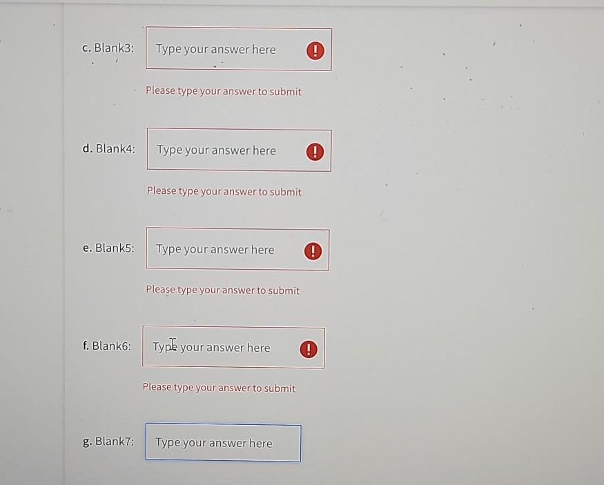 Solved Fill in the Blanks Type your answers in all of the | Chegg.com