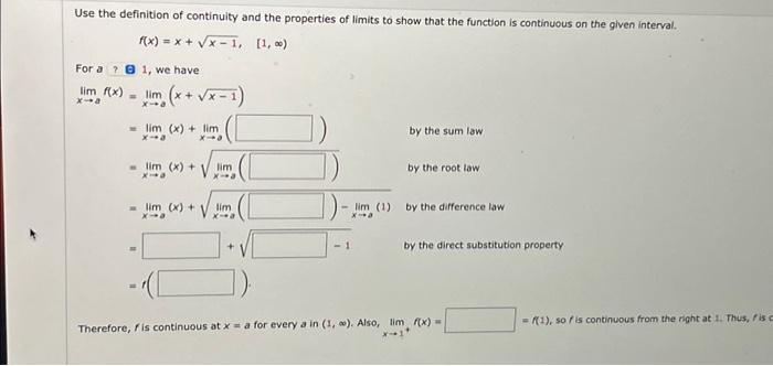Solved Use the definition of continuity and the properties | Chegg.com
